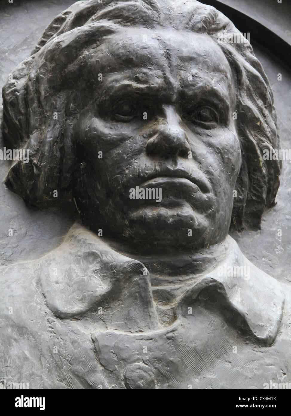Beethoven statue in Prague, old town, at 285 Lazenska Prague 1, Czech ...