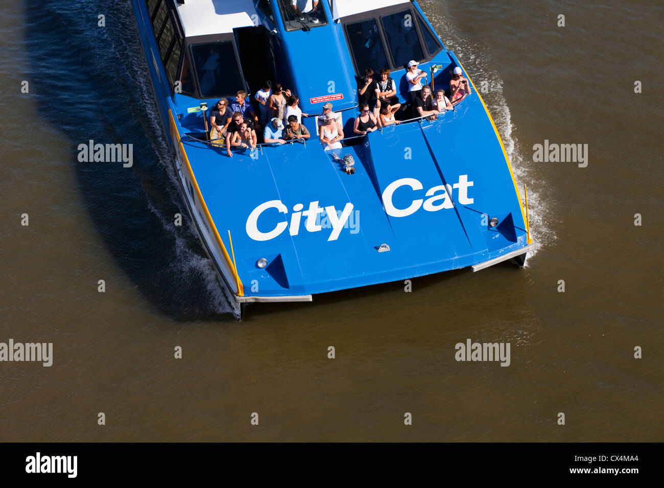 CityCat catamaran ferry on the Brisbane River. Brisbane, Queensland ...