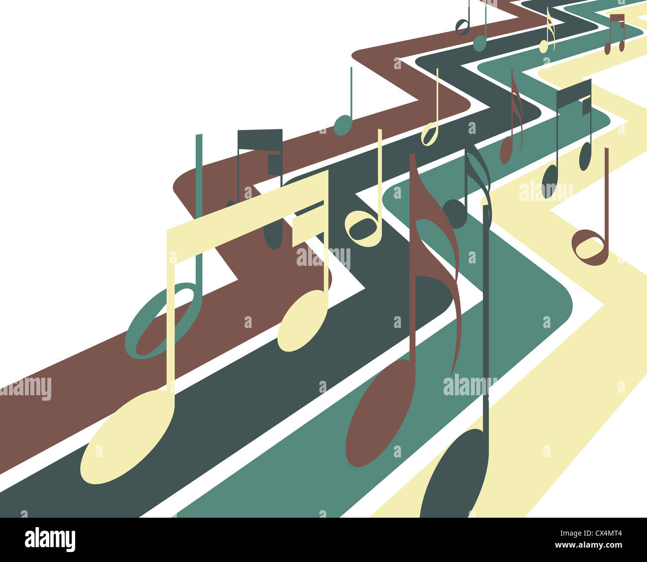 Musical retro notes staff background. Vector illustration Stock Photo ...