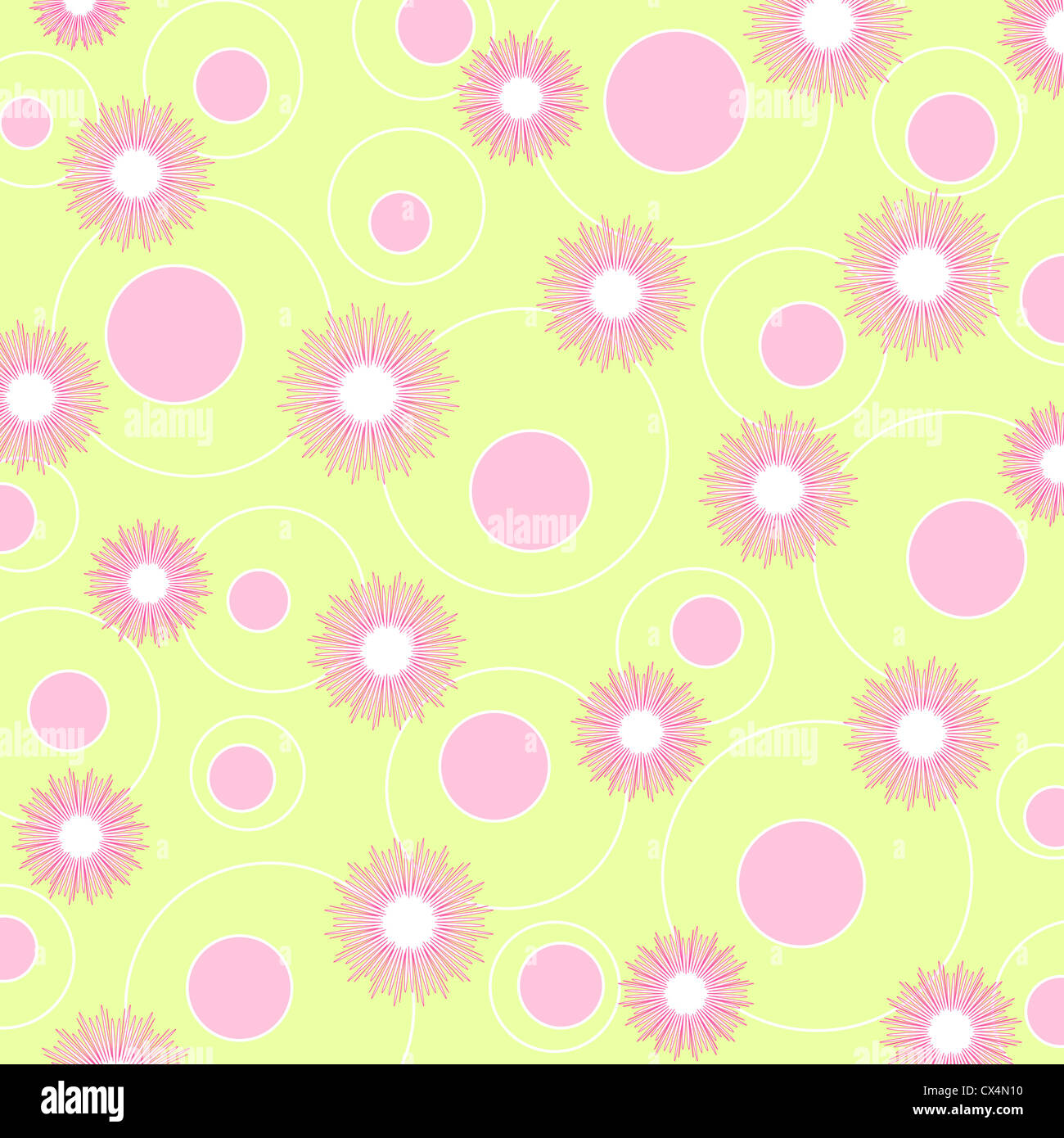 Seamless floral and circle pattern Stock Photo - Alamy