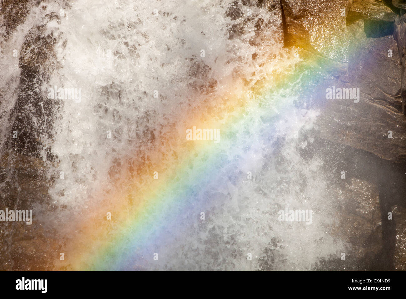 A rainbow in Athabasca Falls near Jasper, Canadian Rockies Stock Photo ...