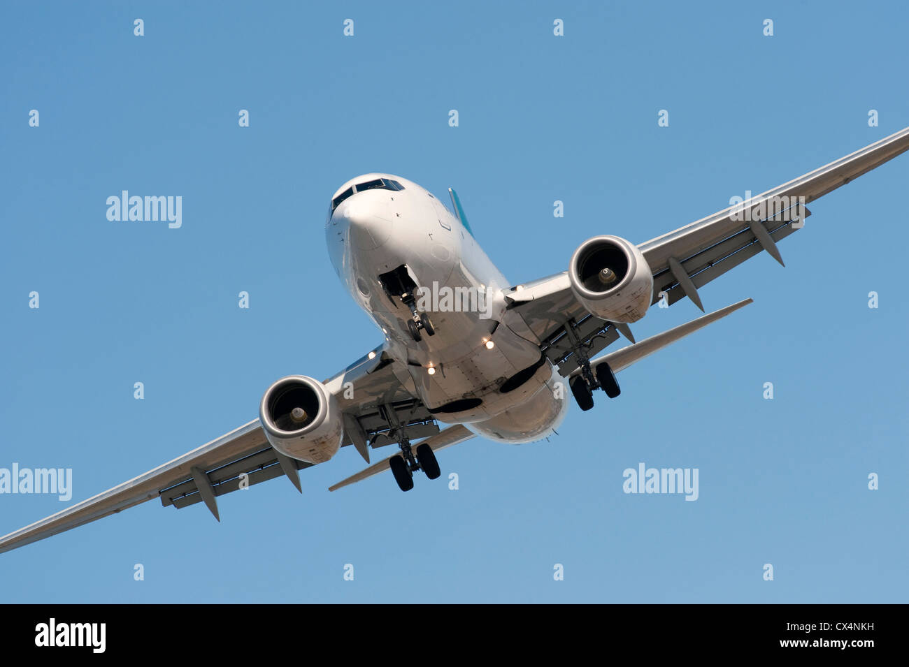 Airplane before landing Stock Photo - Alamy