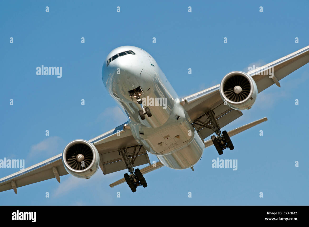 Two jet engine aircraft before landing Stock Photo - Alamy