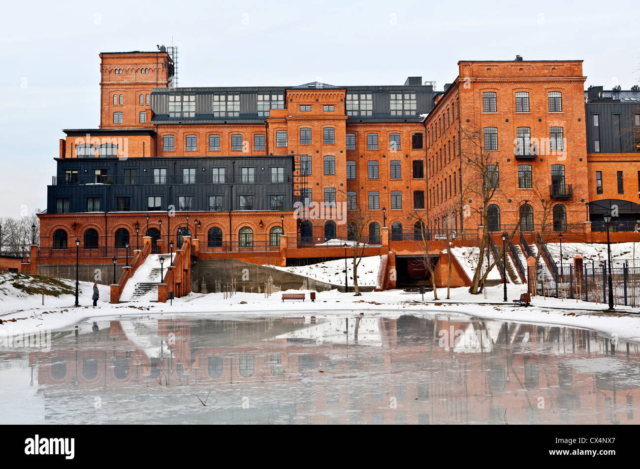 Old converted factory buildings Lodz poland Stock Photo - Alamy