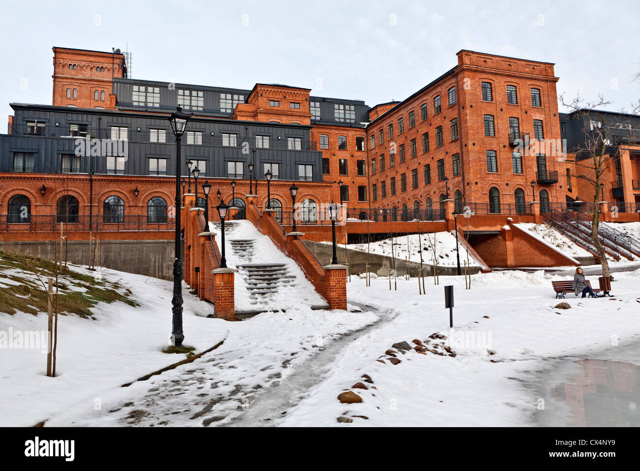 Old converted factory buildings Lodz poland Stock Photo - Alamy