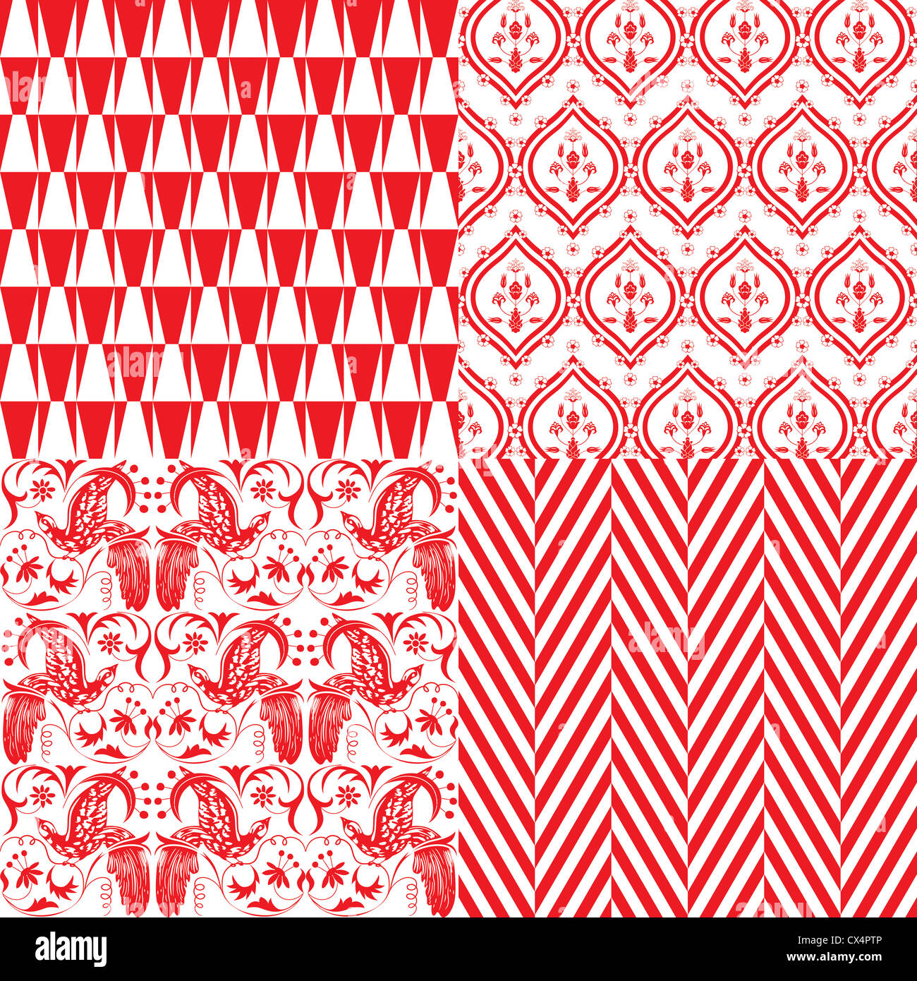 Red and white repeating patterns Stock Photo - Alamy