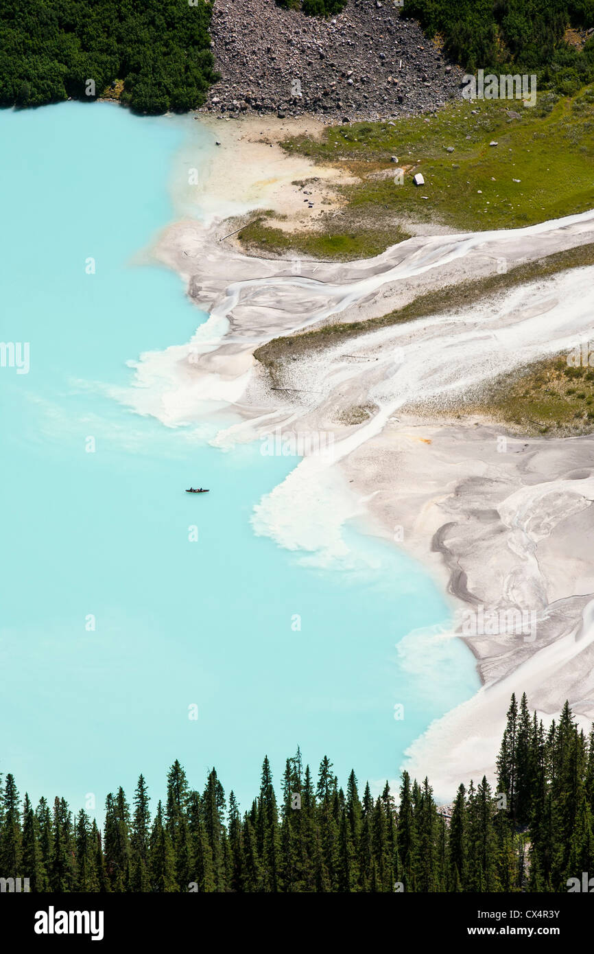 A delta caused by the sediment load of rock flour draining from the ...