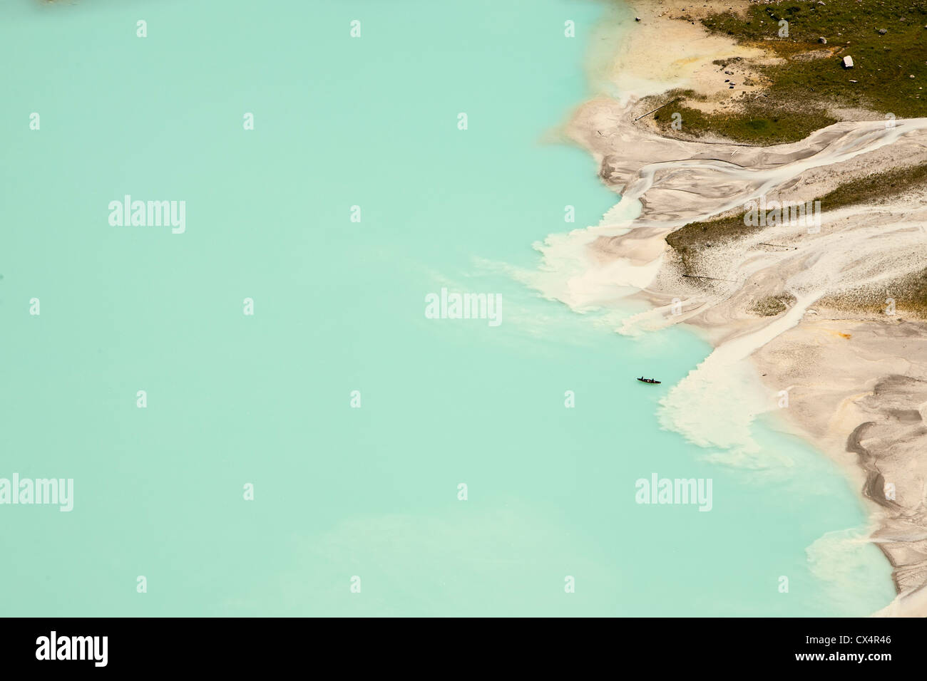 A delta caused by the sediment load of rock flour draining from the ...