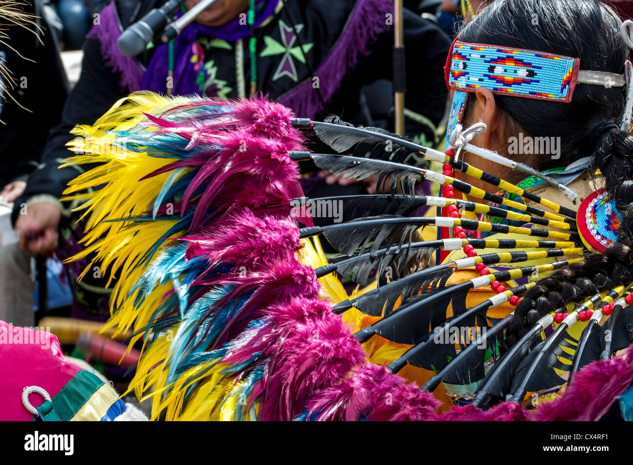 Native dancer at the Treaty 7 First Nations Powwow, held at Heritage ...