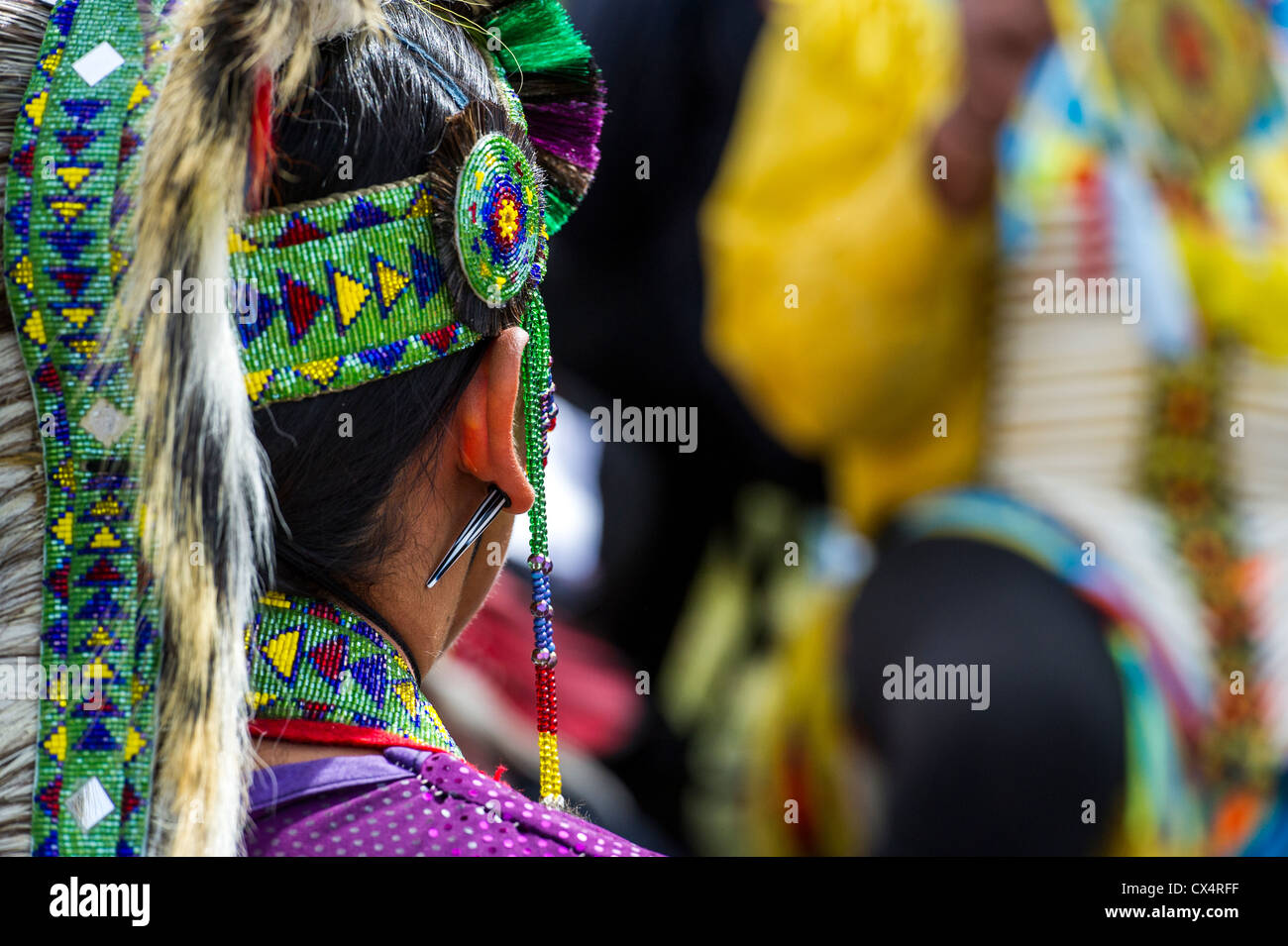 Native dancer at the Treaty 7 First Nations Powwow, held at Heritage ...