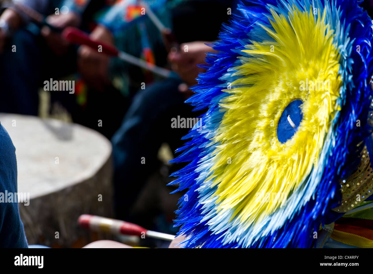 Native drummers at the Treaty 7 First Nations Powwow, held at Heritage ...