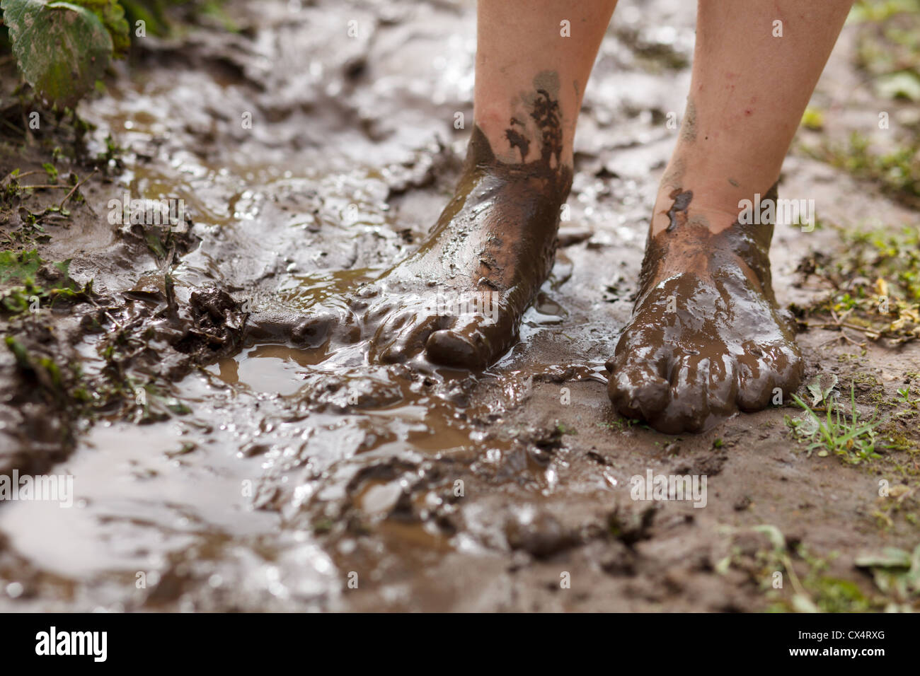 Feet in mud close-up Stock Photo - Alamy