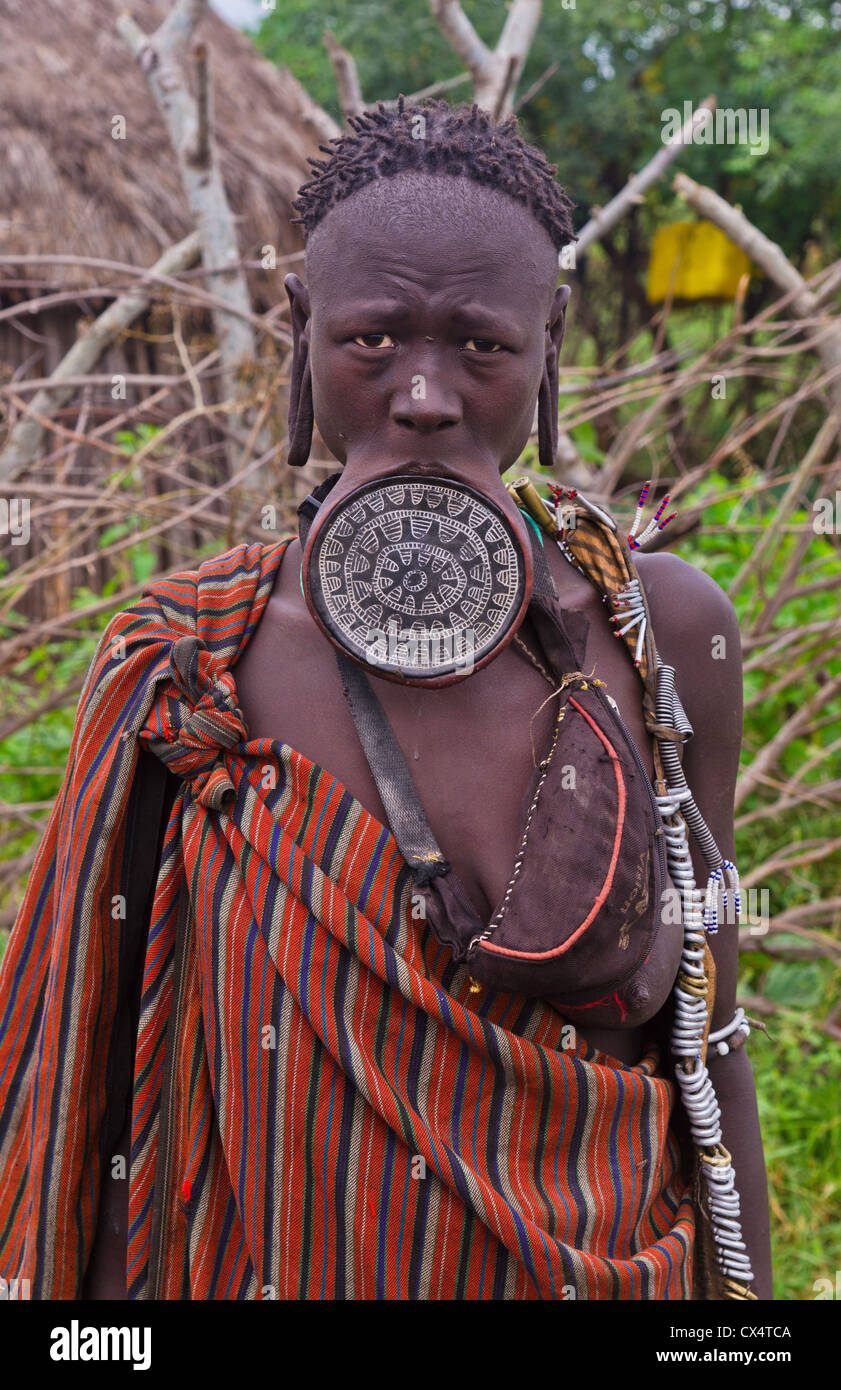 Mago National Park Ethiopia Africa Mursi Tribe Women Lower Omo Valley
