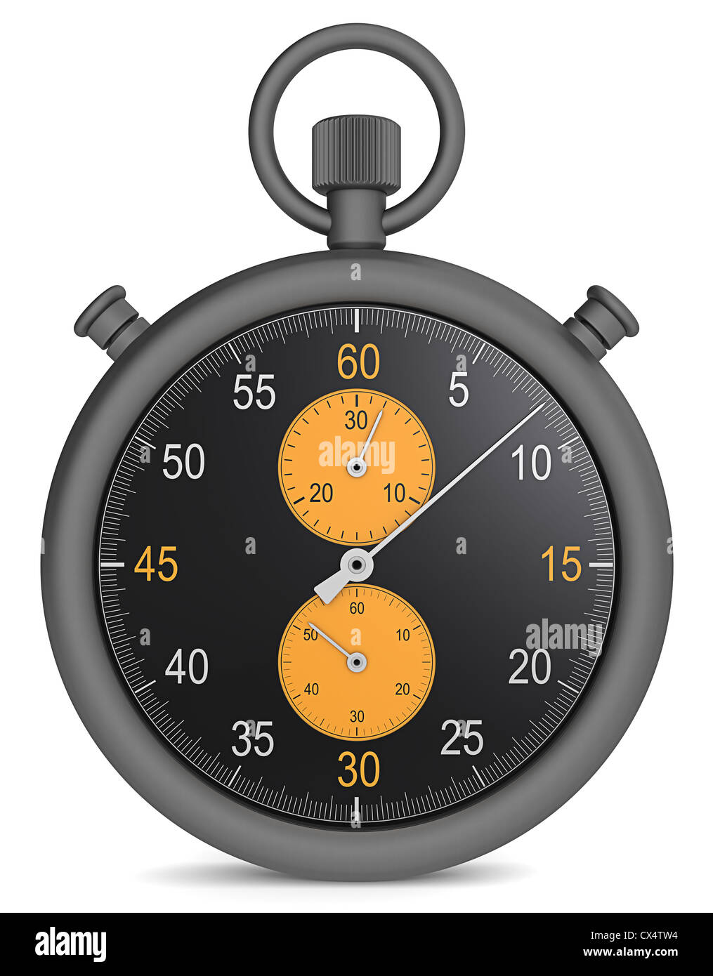 Abstract Stopwatch in matte black metal and orange dials Stock Photo ...
