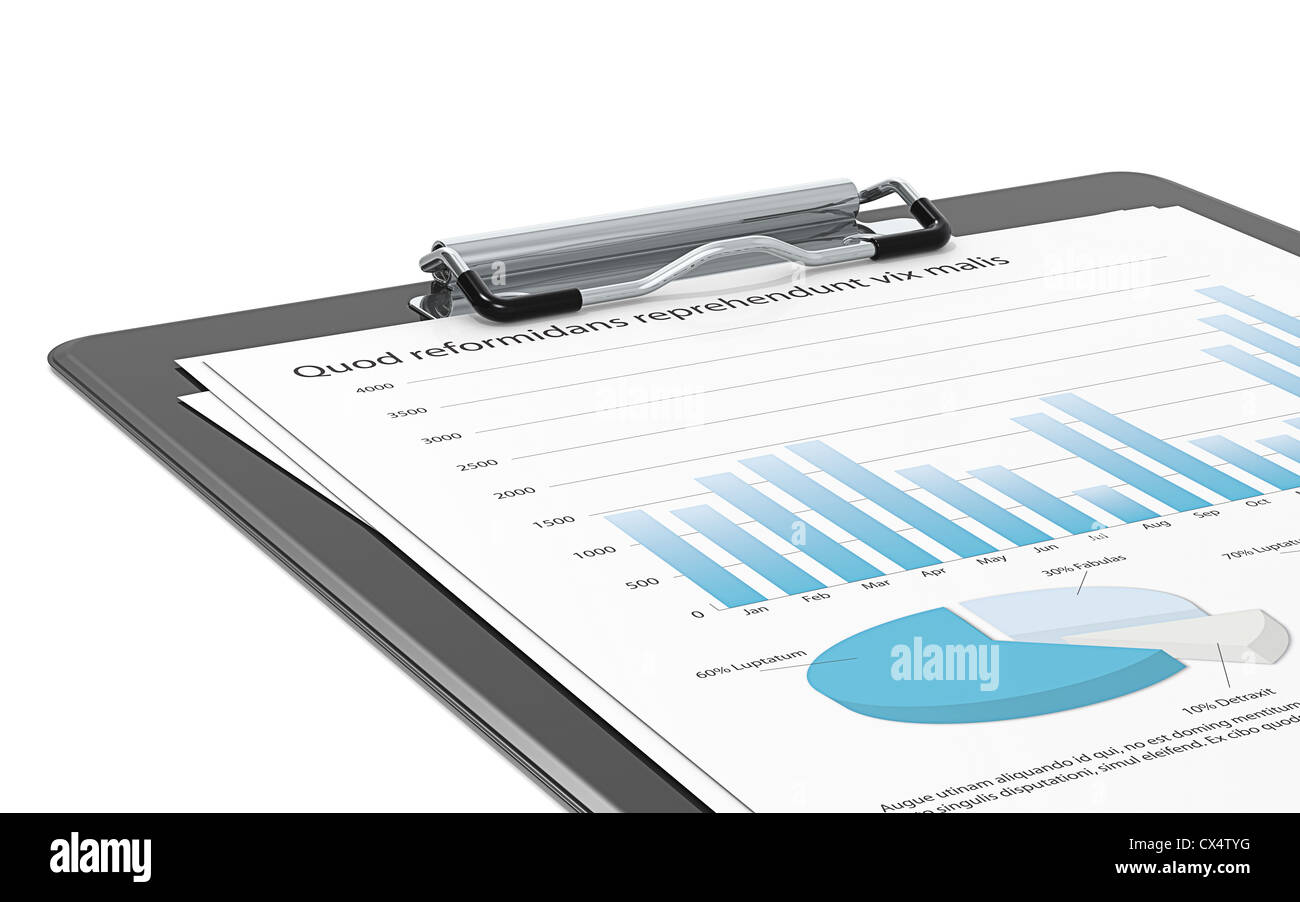 Clipboard papers pen graphs hi-res stock photography and images - Alamy