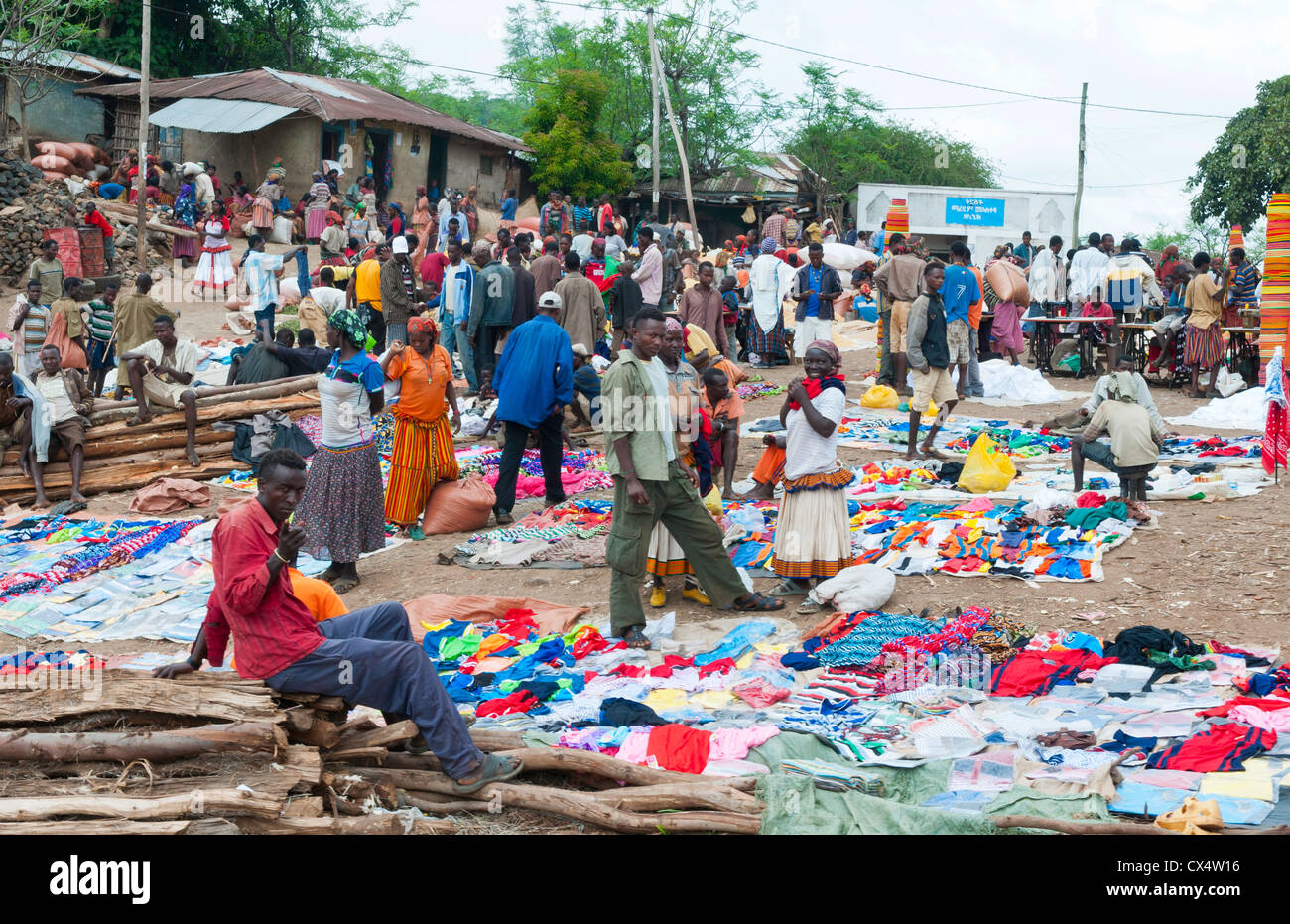 Konso Ethiopia Africa tribal village Lower Omo Valley large crowded ...