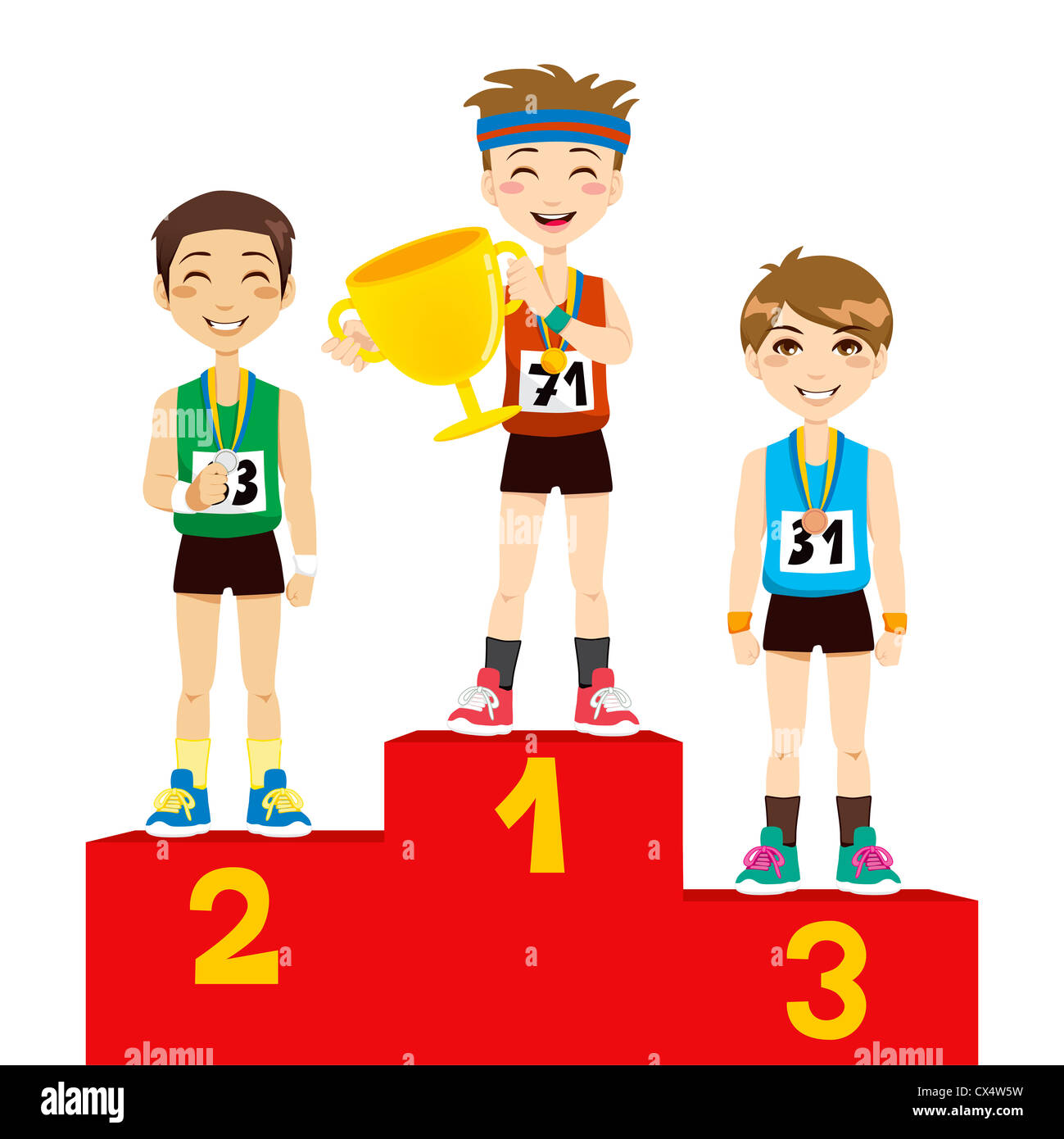 Male athlete on podium holding hi-res stock photography and images - Alamy