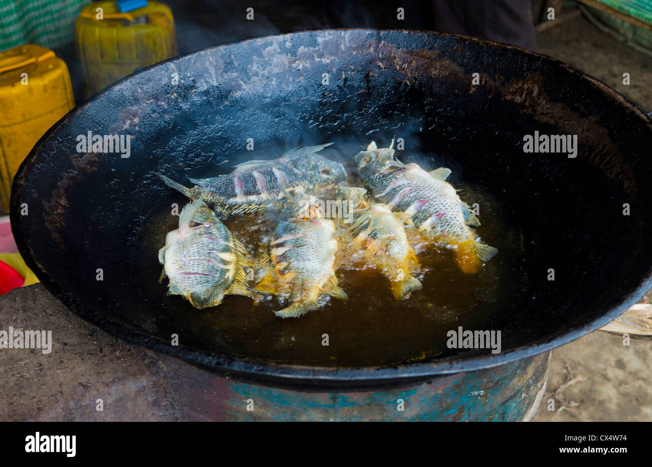 Fish Market at Lake Awassa in Awassa Ethiopia Africa fish in pot ...