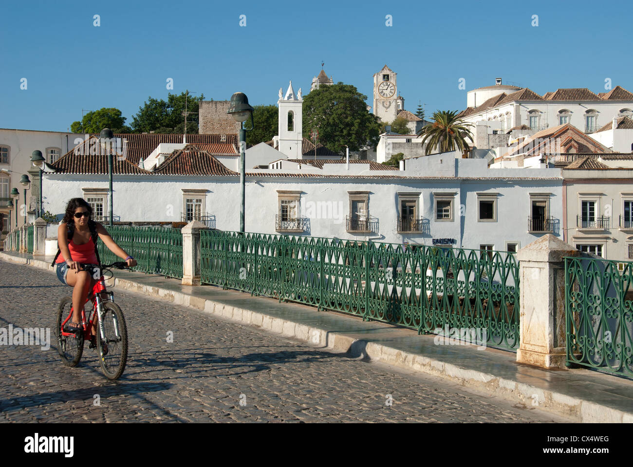 ALGARVE, PORTUGAL. The Ponta Romana (Roman bridge) over the Rio Gilao ...
