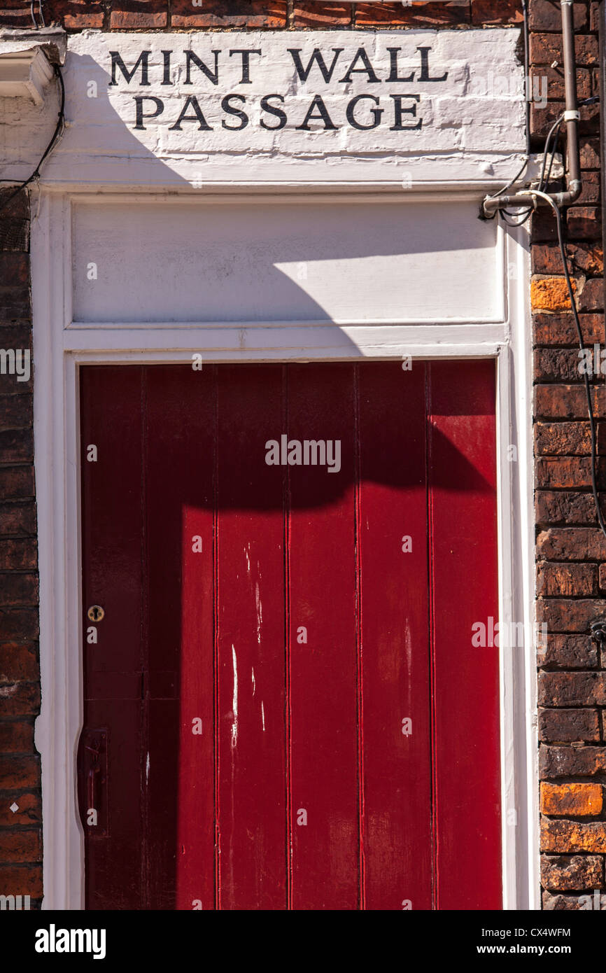Mint Wall Passage off Bailgate, Lincoln, named after Mint Wall, a still ...