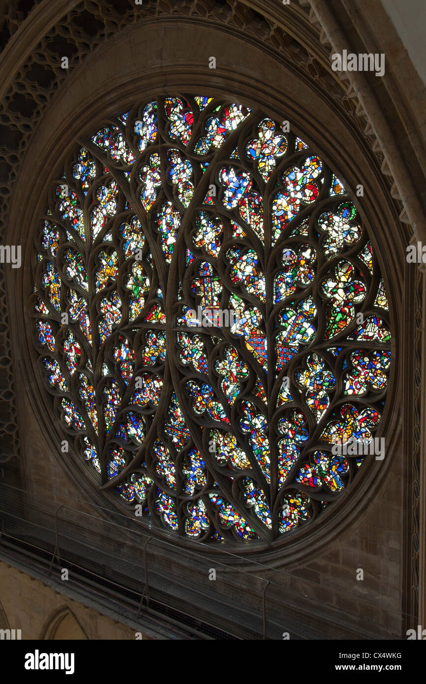 The Bishops Eye Stained Glass Window In Lincoln Cathedral Lincolnshire
