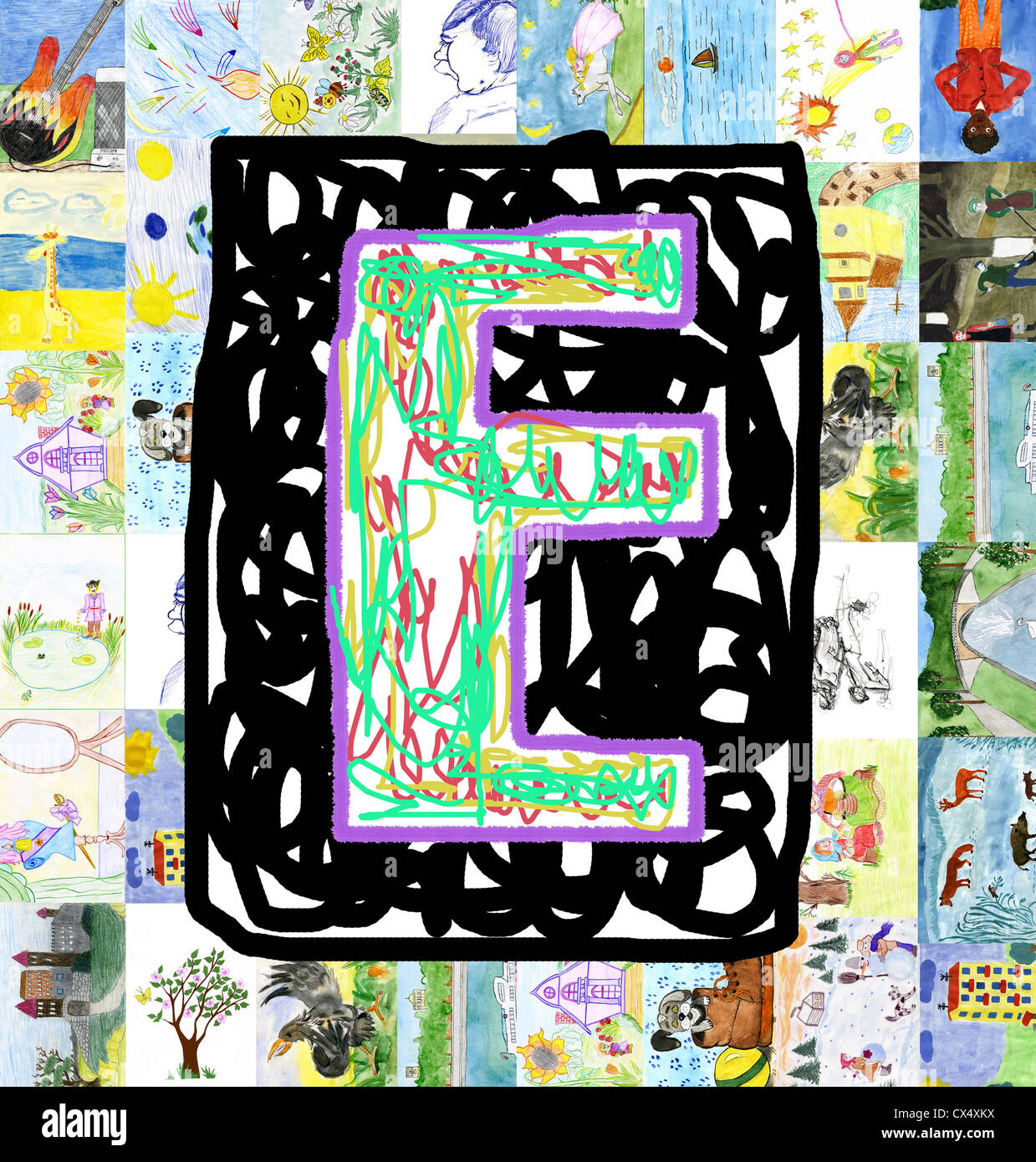 Letter e hand made hi-res stock photography and images - Alamy