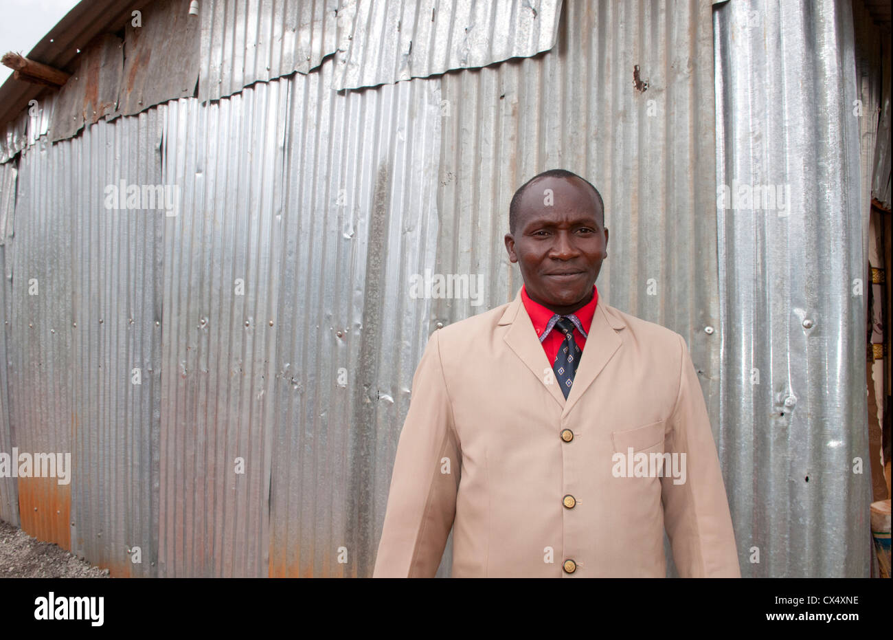 Nairobi Kenya Africa minister man portrait smiling near Salama at metal ...