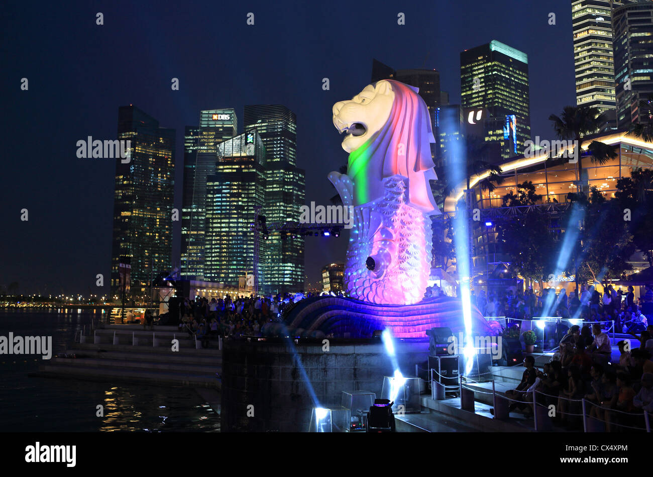 Merlion At Night