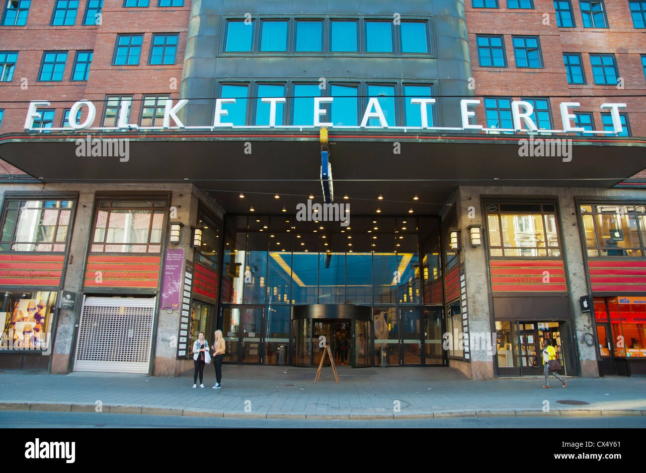 Folketeateret theatre along Storgata street Hammersborg district ...