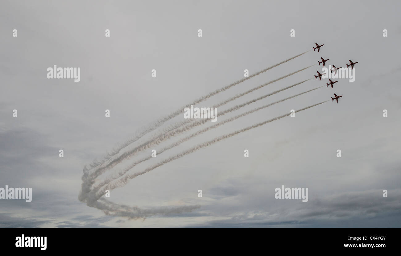 red arrows flyover great north run 2012 Stock Photo - Alamy