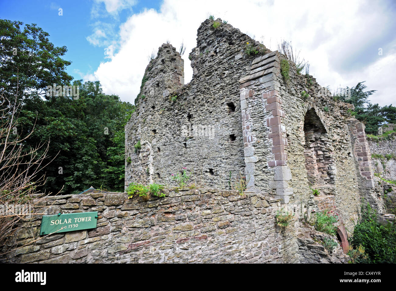 Usk Castle ruins open to the public - The Solar Tower Stock Photo - Alamy