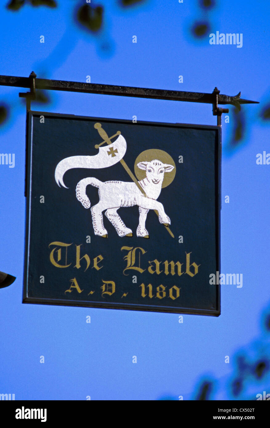 A sign for The Lamb public house in the Old Town of Eastbourne, East ...