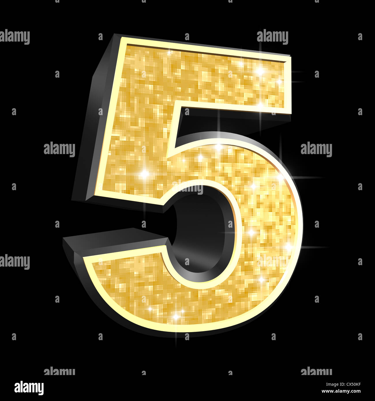 Golden number - 5 Stock Photo - Alamy