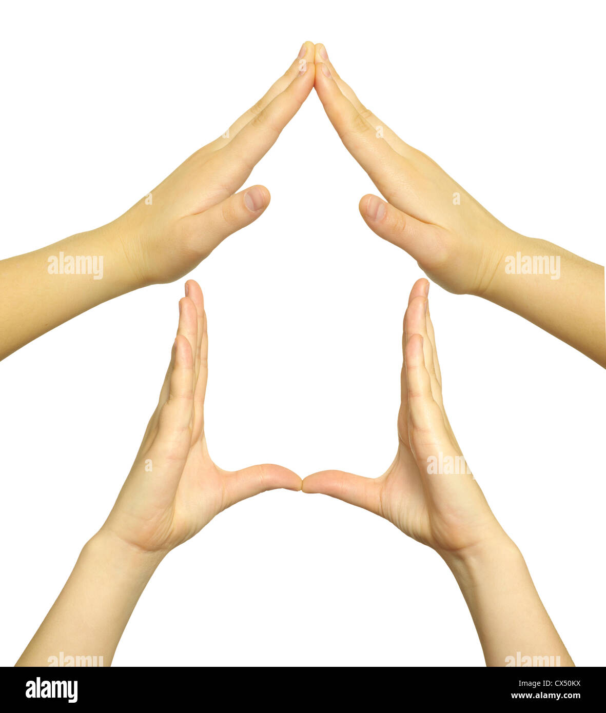 House made hands isolated on hi-res stock photography and images - Alamy