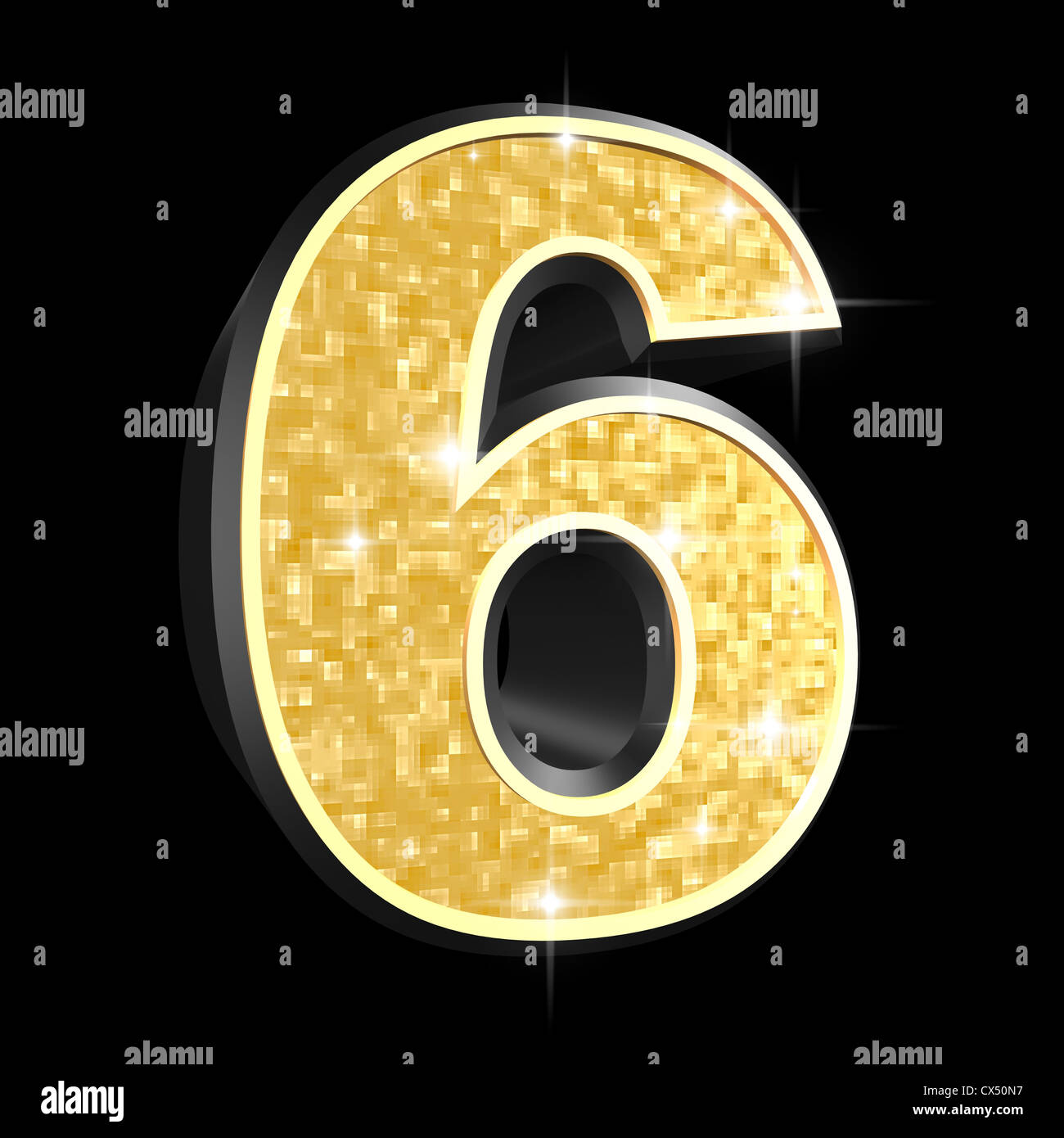 Golden number - 6 Stock Photo - Alamy