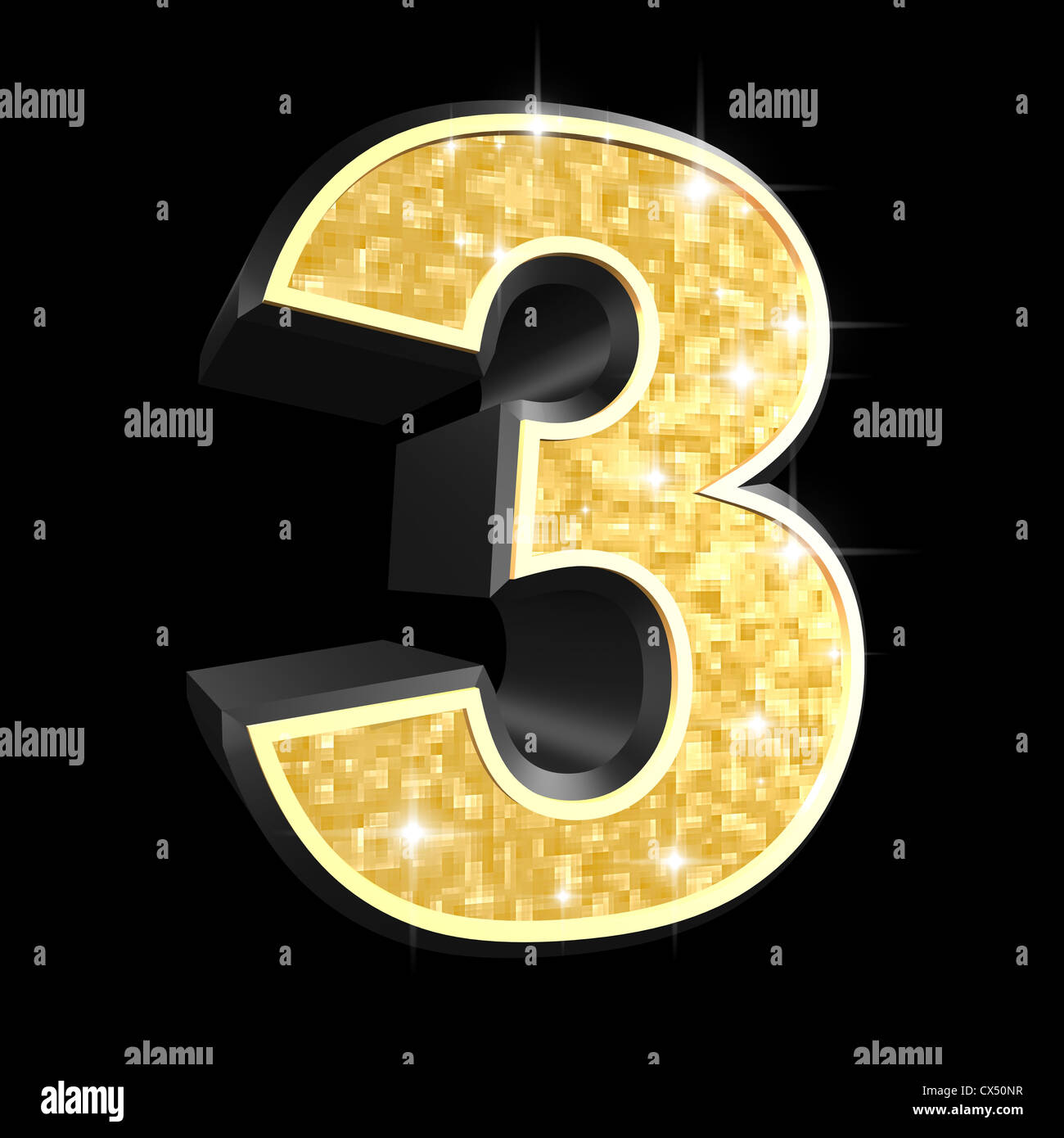 3d number 3 hi-res stock photography and images - Alamy