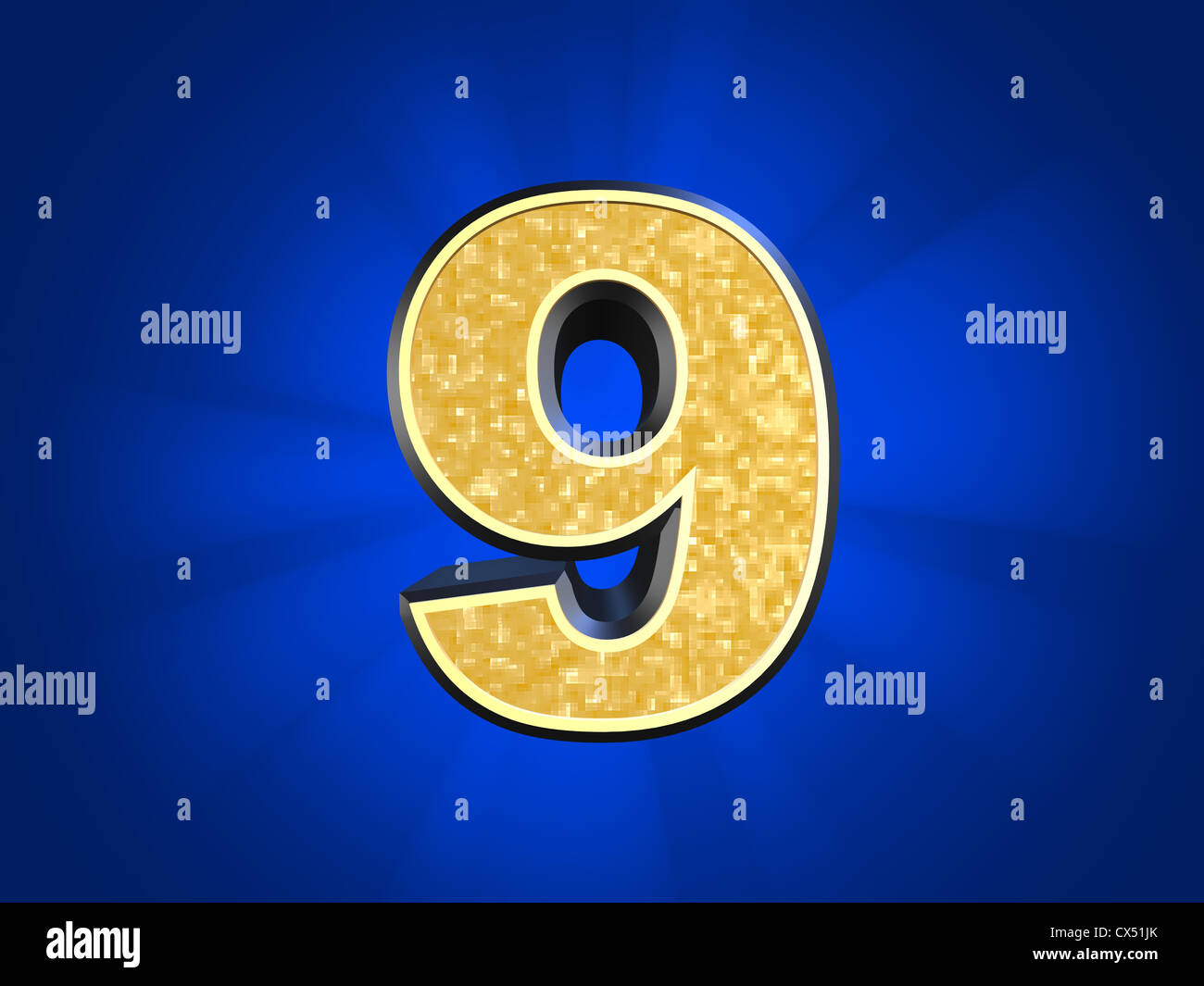 Golden number - 9 Stock Photo - Alamy
