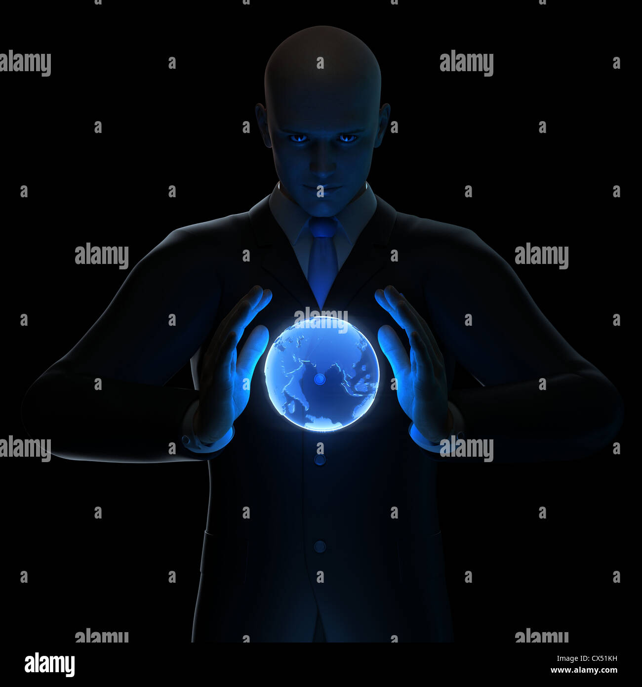 Guy holding a globe Stock Photo - Alamy