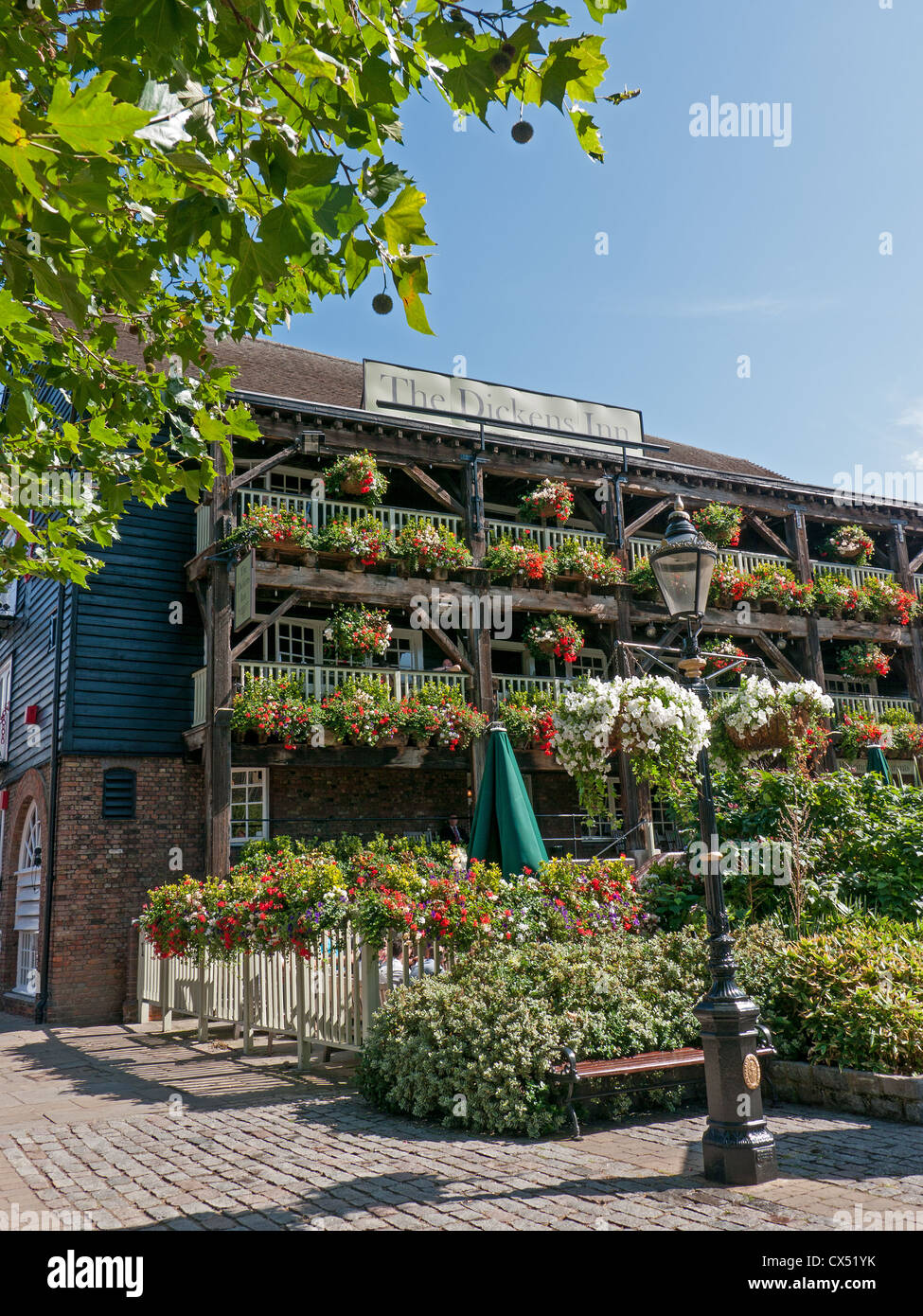 The Dickens Inn in St. Katherine Docks, London by Tower Bridge Stock ...