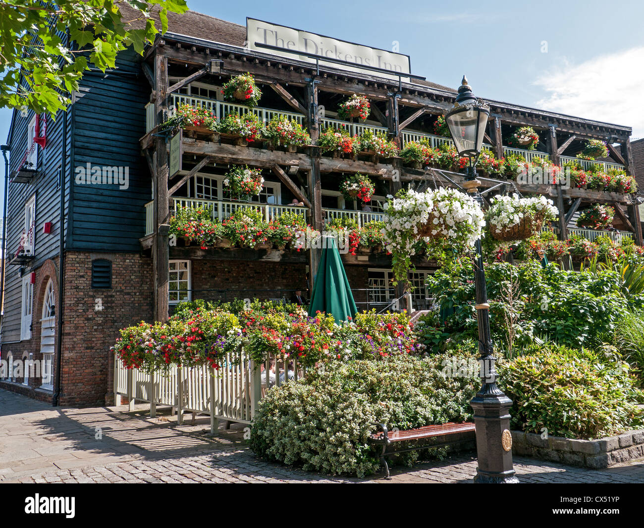 The Dickens Inn in St. Katherine Docks, London by Tower Bridge Stock ...