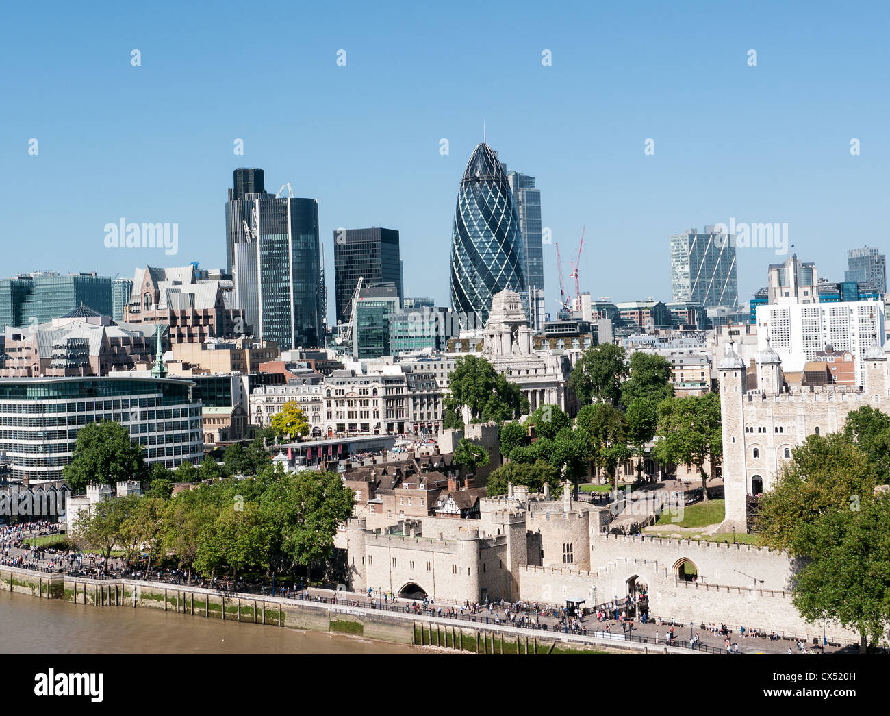 View of Tower of London from the Top of Tower Bridge, UK Stock Photo ...