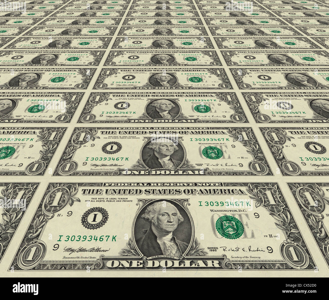 one dollar bill tiled Stock Photo - Alamy