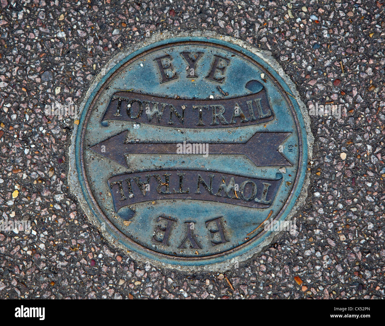 Town Trail Marker in the Pavement, Eye, Suffolk, England Stock Photo ...