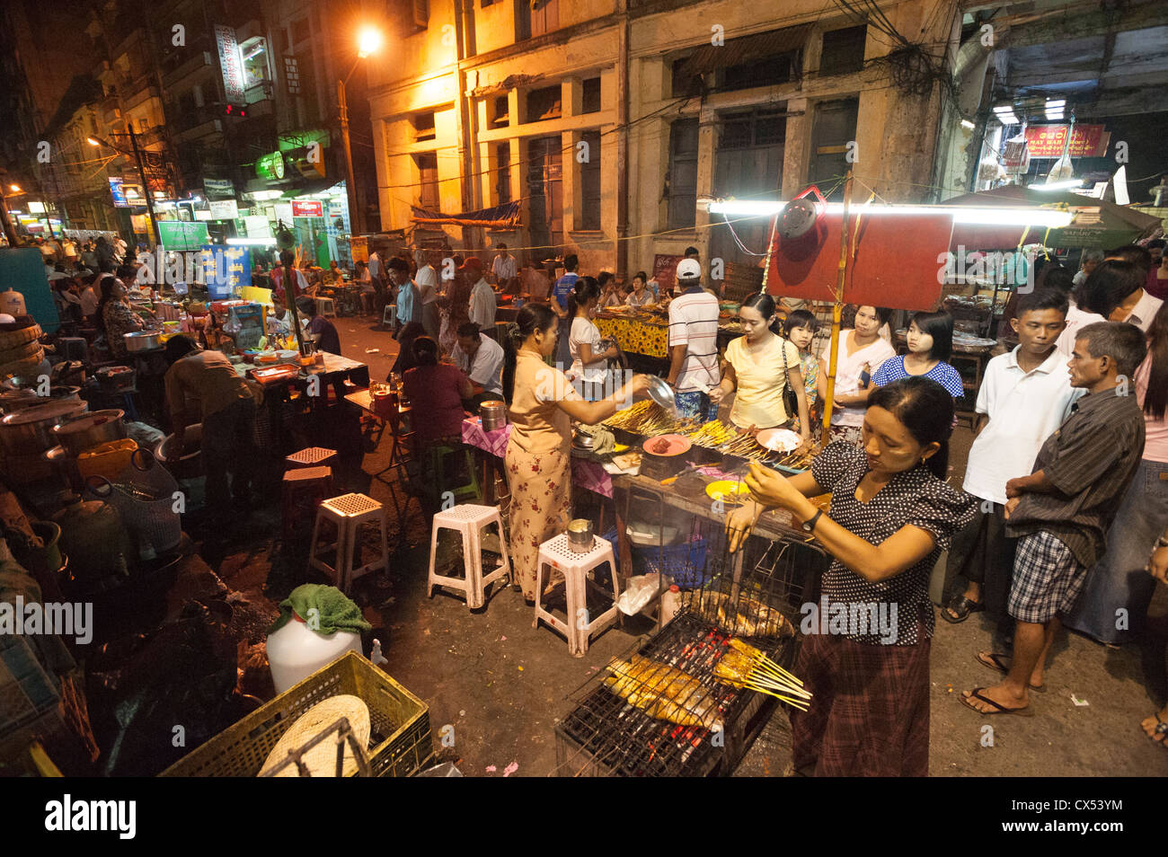 Bogyoke Aung San Market at night, Yangon (Rangoon), Myanmar (Burma ...