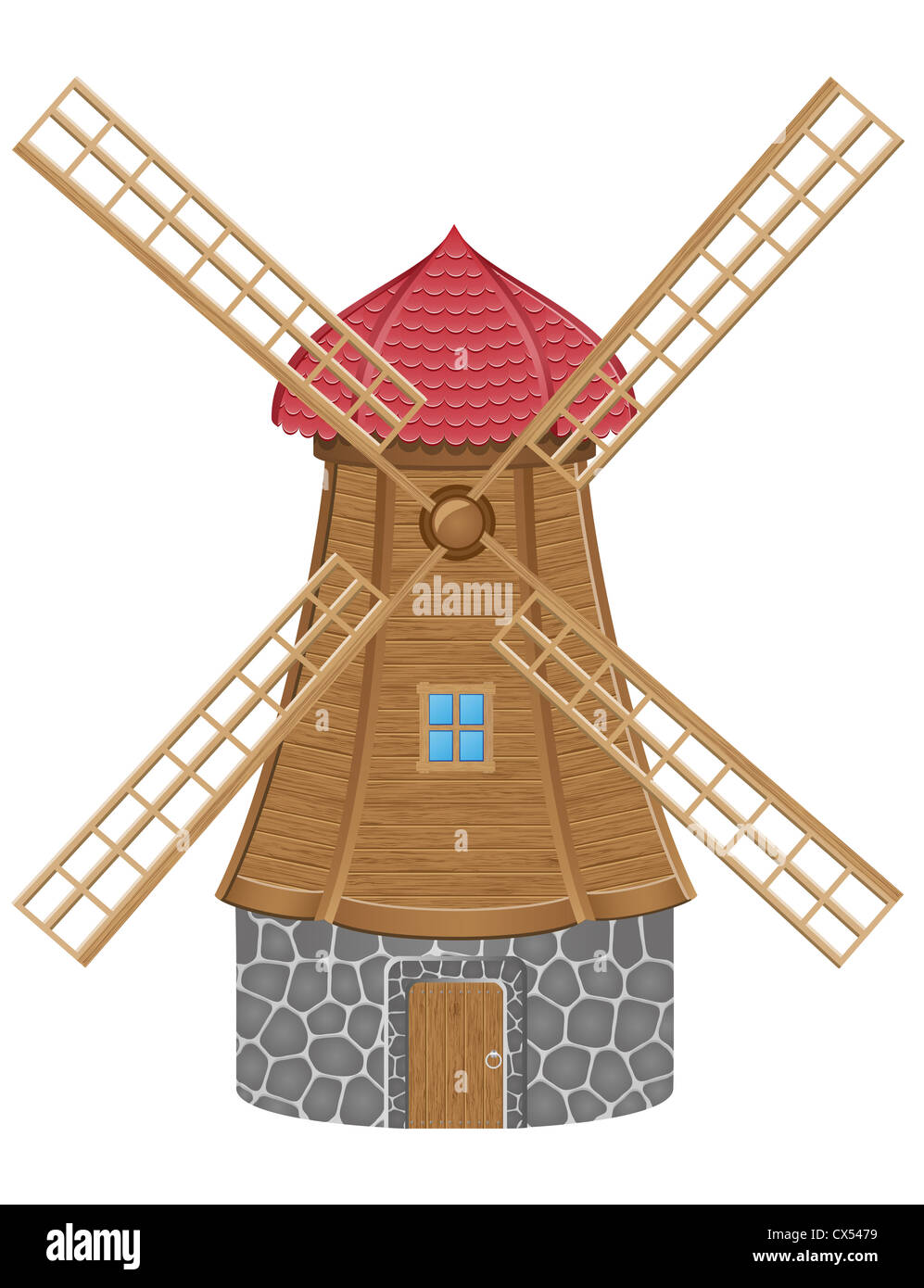 windmill illustration isolated on white background Stock Photo - Alamy