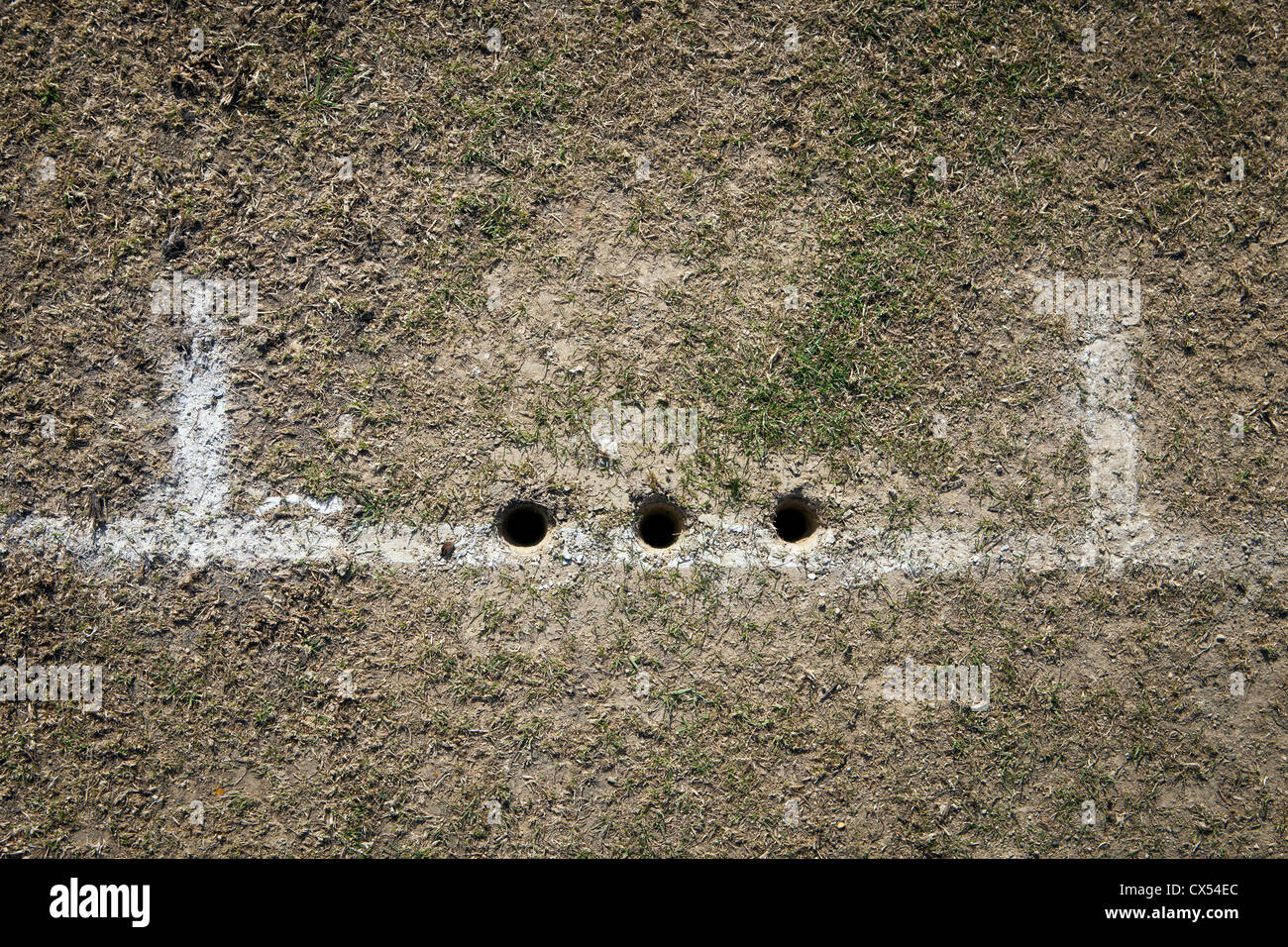Holes for Cricket Stumps Stock Photo - Alamy