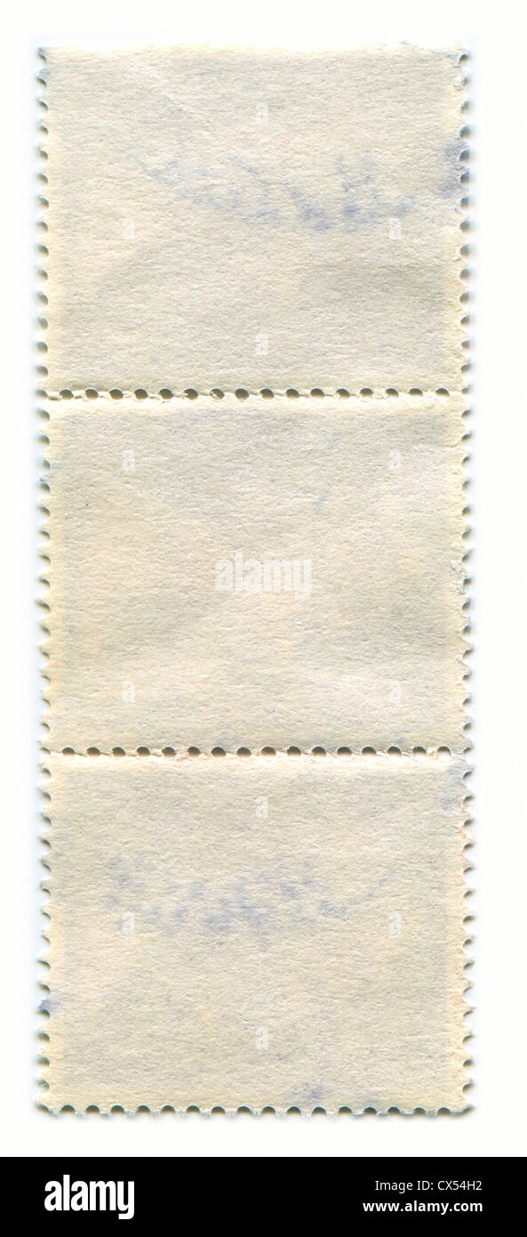 The reverse side of a postage stamp Stock Photo - Alamy