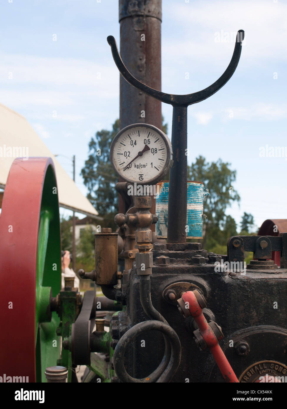 Detail of traction engine or portable engines at the Fetsund log ...