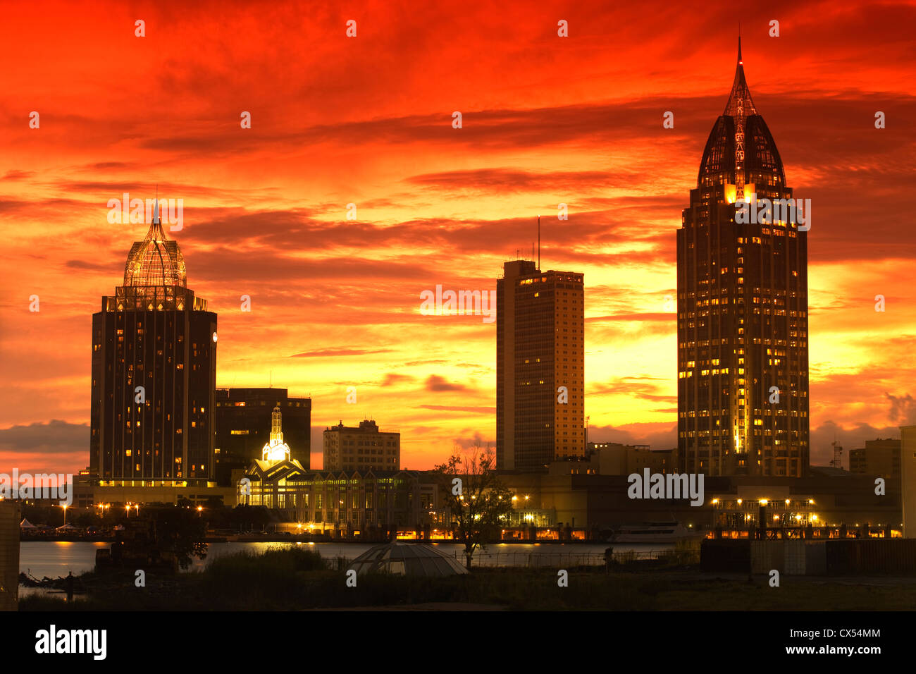 RSA TOWER BATTLE HOUSE BUILDING DOWNTOWN SKYLINE MOBILE ALABAMA USA ...