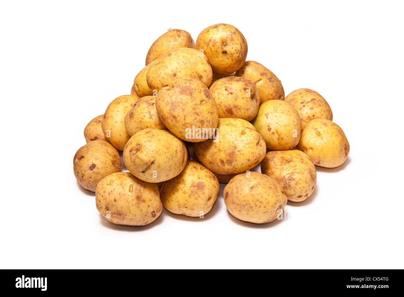 White Potatoes isolated on a white studio background Stock Photo - Alamy
